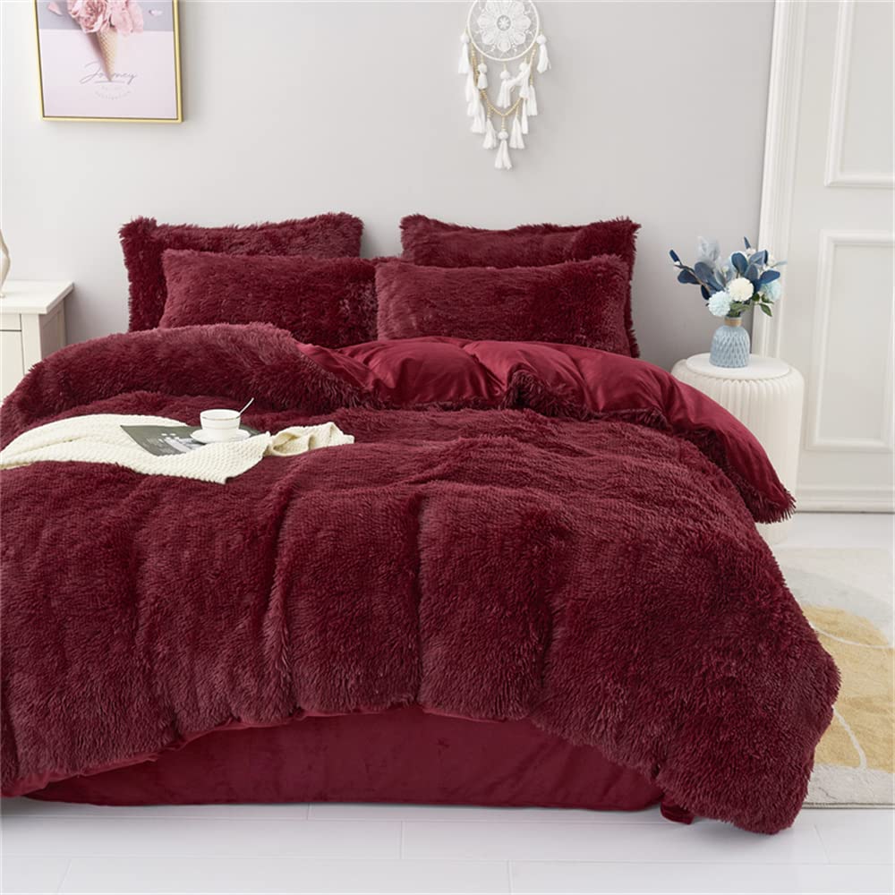 Shaggy Soft Faux Fur Quilt / Razai ( Maroon ) King Size – Ali Bedding Store